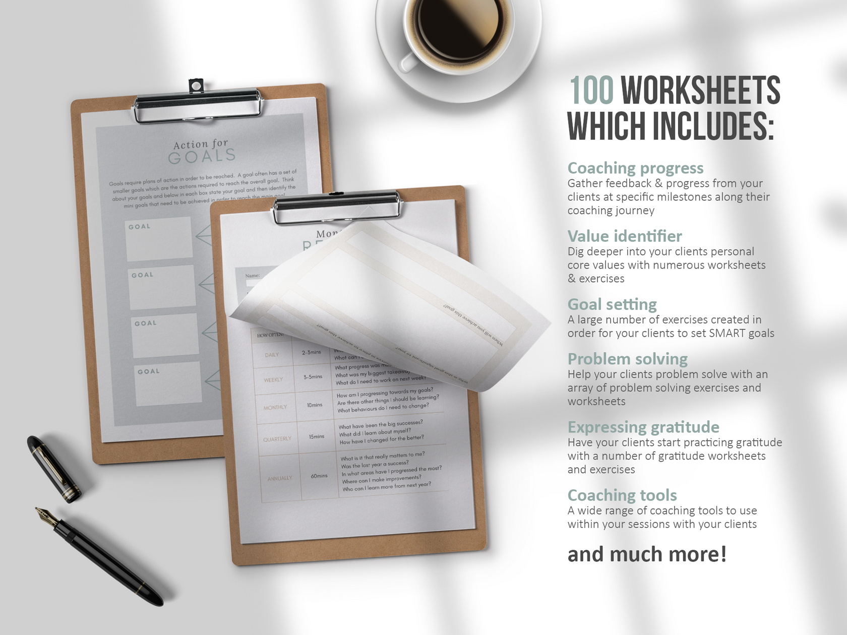 100 Life Coaching Worksheet Templates (neutral) – simplifymysocials